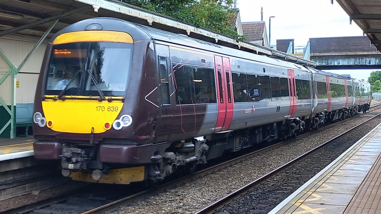 Cross Country Class 170 (170639) arrive Beeston - YouTube