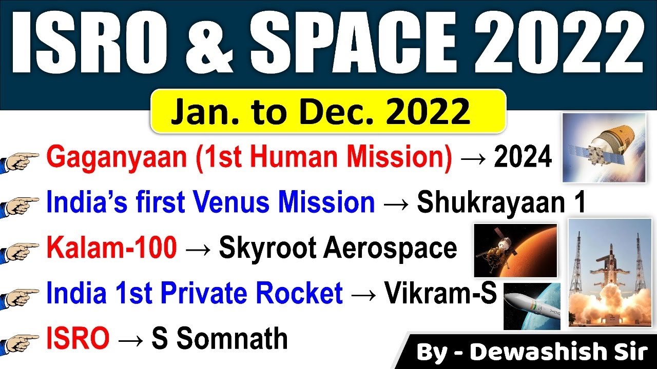 ISRO & Space Current Affairs 2022 | Science & Technology 2022 | ISRO & NASA Missions | Dewashish ...