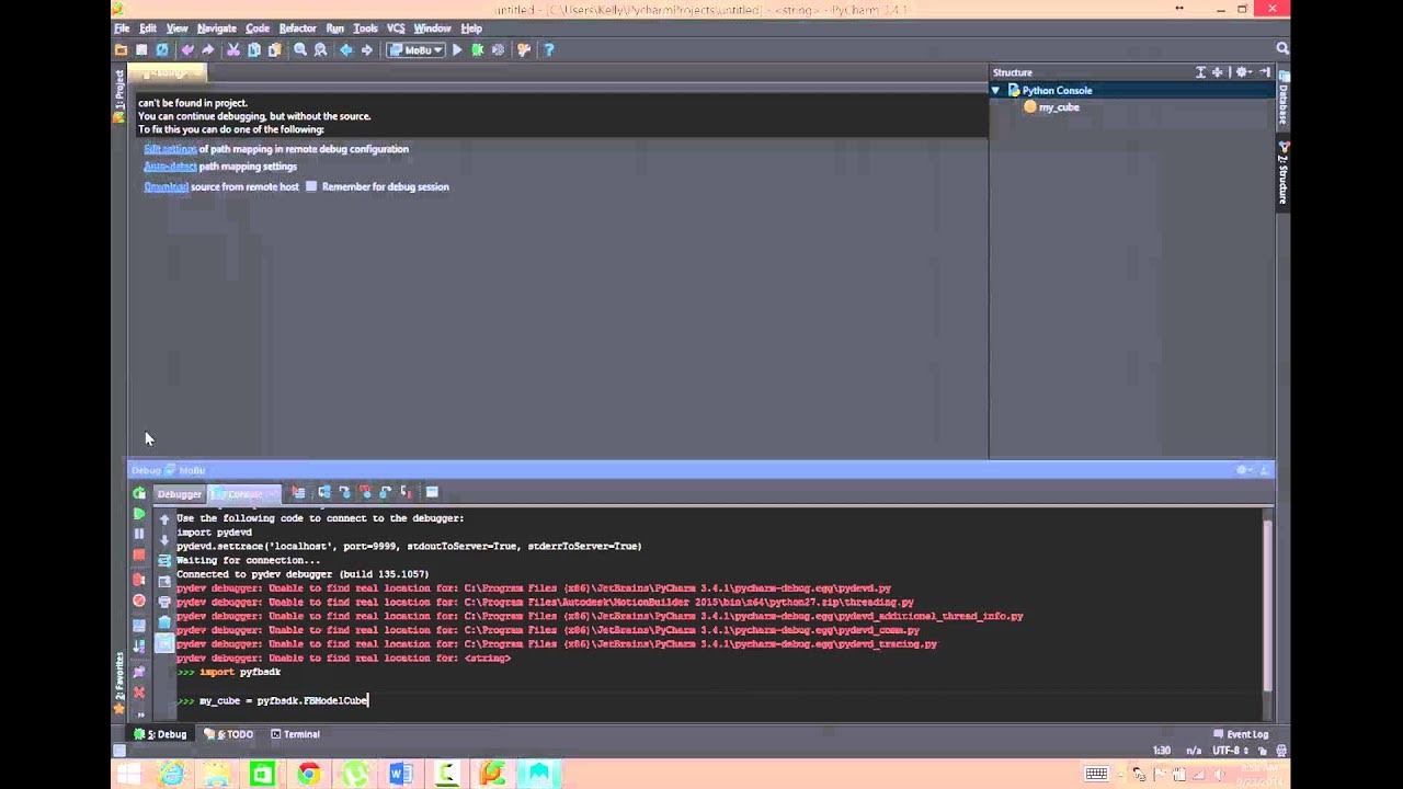 Setting up PyCharm debugging of MotionBuilder - YouTube