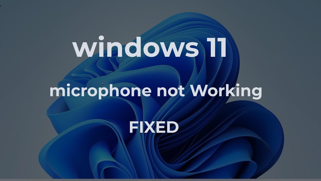 How To Fix Microphone Not Working In Windows 11 [2 solution ] fixed ...
