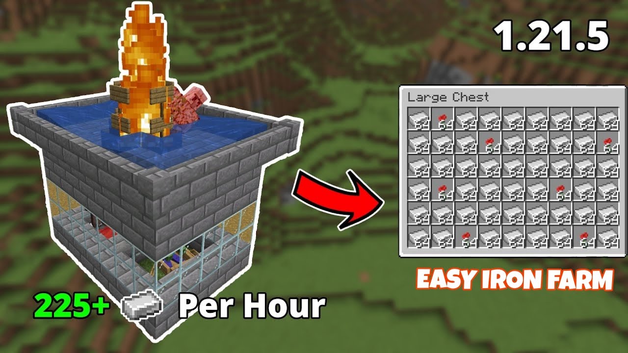 Easy Iron Farm Tutorial | Minecraft 1.21.5 (Java) - YouTube