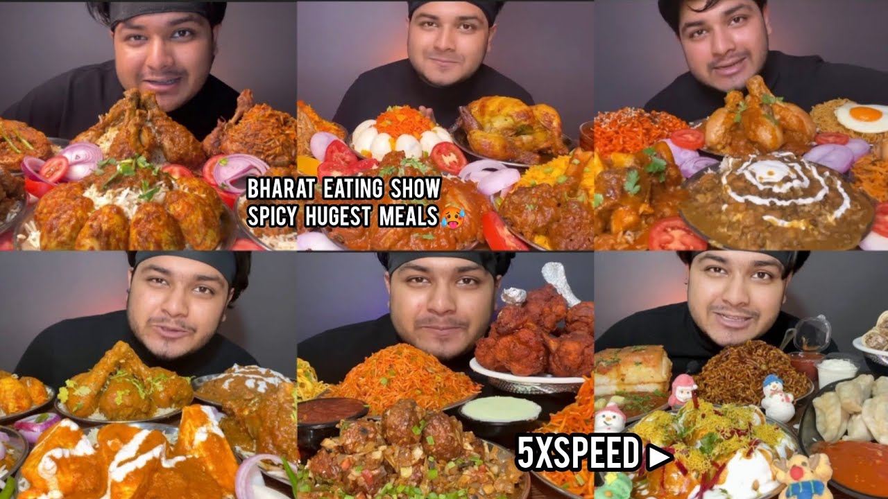 BHARAT EATING SHOW EATING HUGE MEALS COMPILATION 🥵😋 | SPEED EATING ...