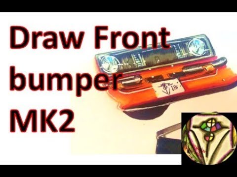 Front bumper drawing details-(ford escort mk2 drawing lesson) - YouTube