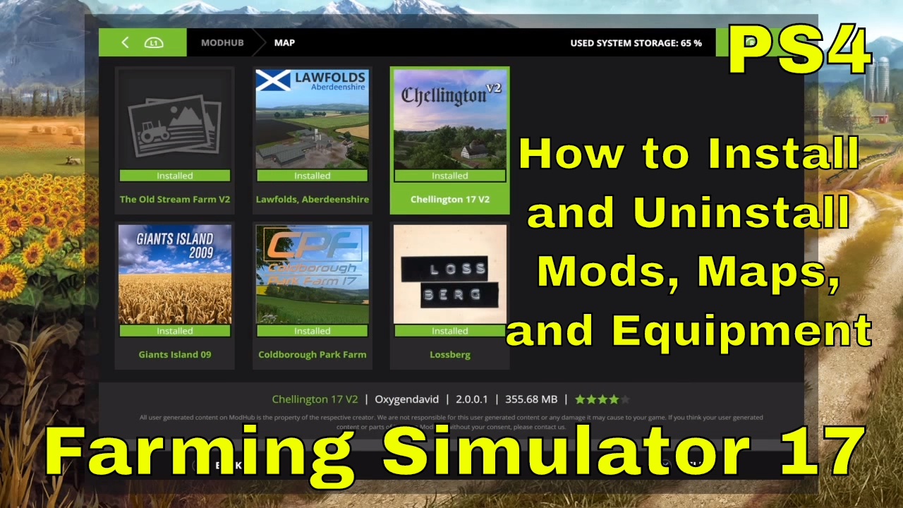 How to Install and Uninstall Mods | Farming Simulator 17 | PS4 - YouTube