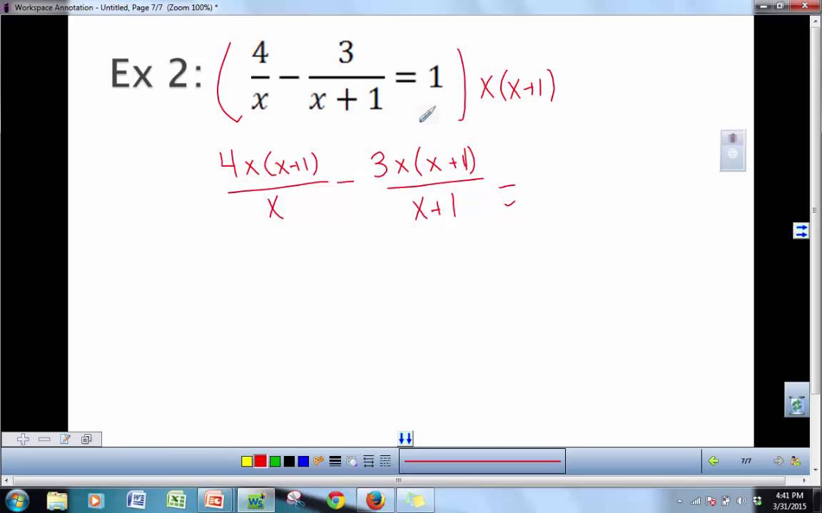 Solving Rational Equations Part 2 - YouTube