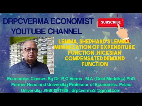 Lemma, Shepherd's Lemma , Minimization of Expenditure Function ...