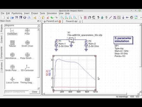 Qucs S-Par Ampl - YouTube