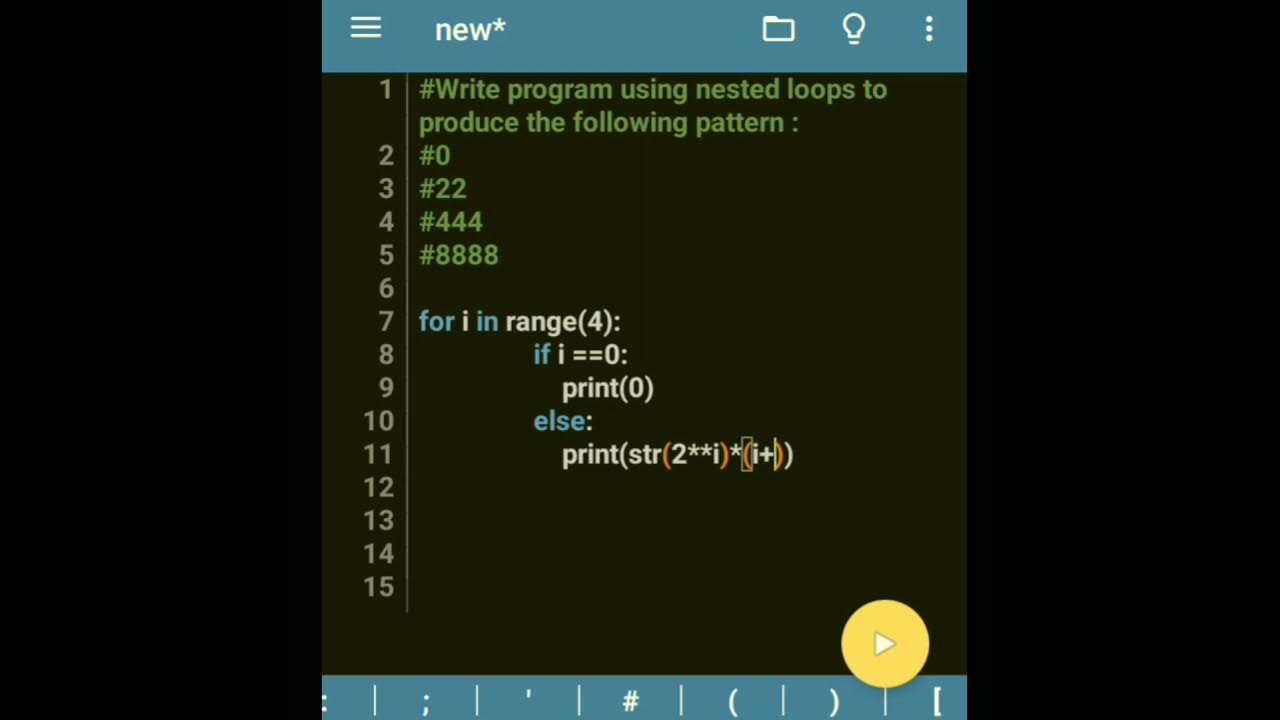 Python Code To Print Pattern Using Nested Loop 6 Youtube