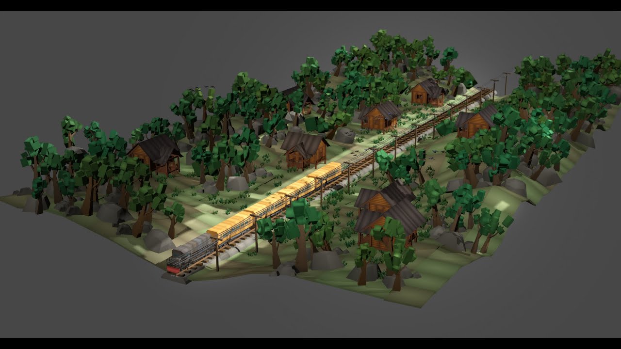Cubic Worlds Train in Blender - YouTube