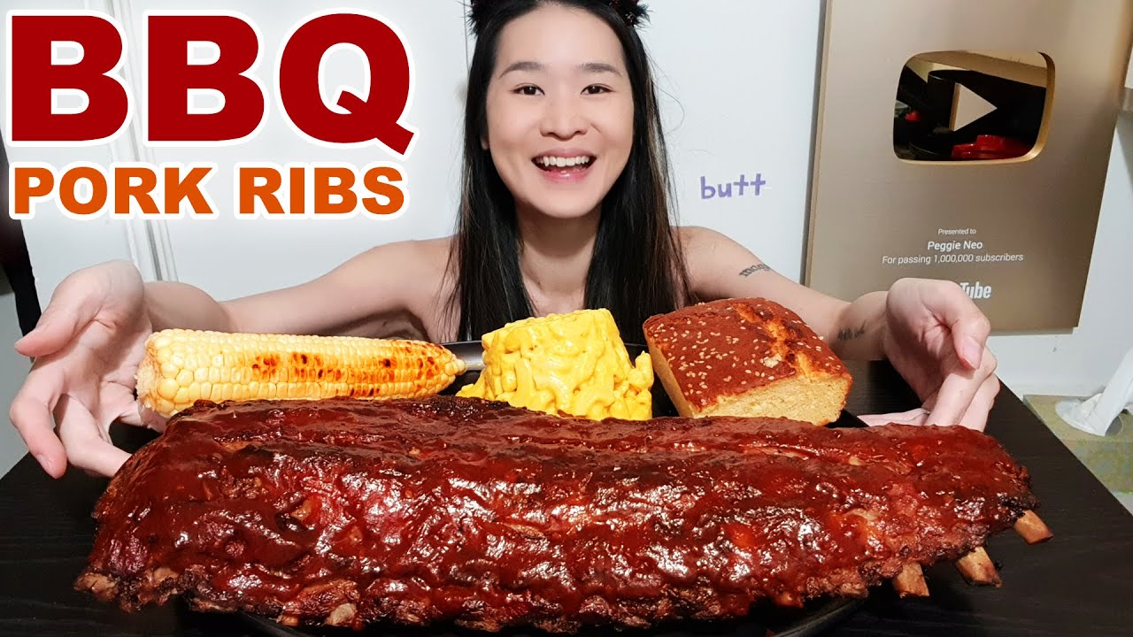 BBQ Mukbang! BBQ Babyback Pork Ribs, Mac N Cheese, Cornbread & Corn on ...