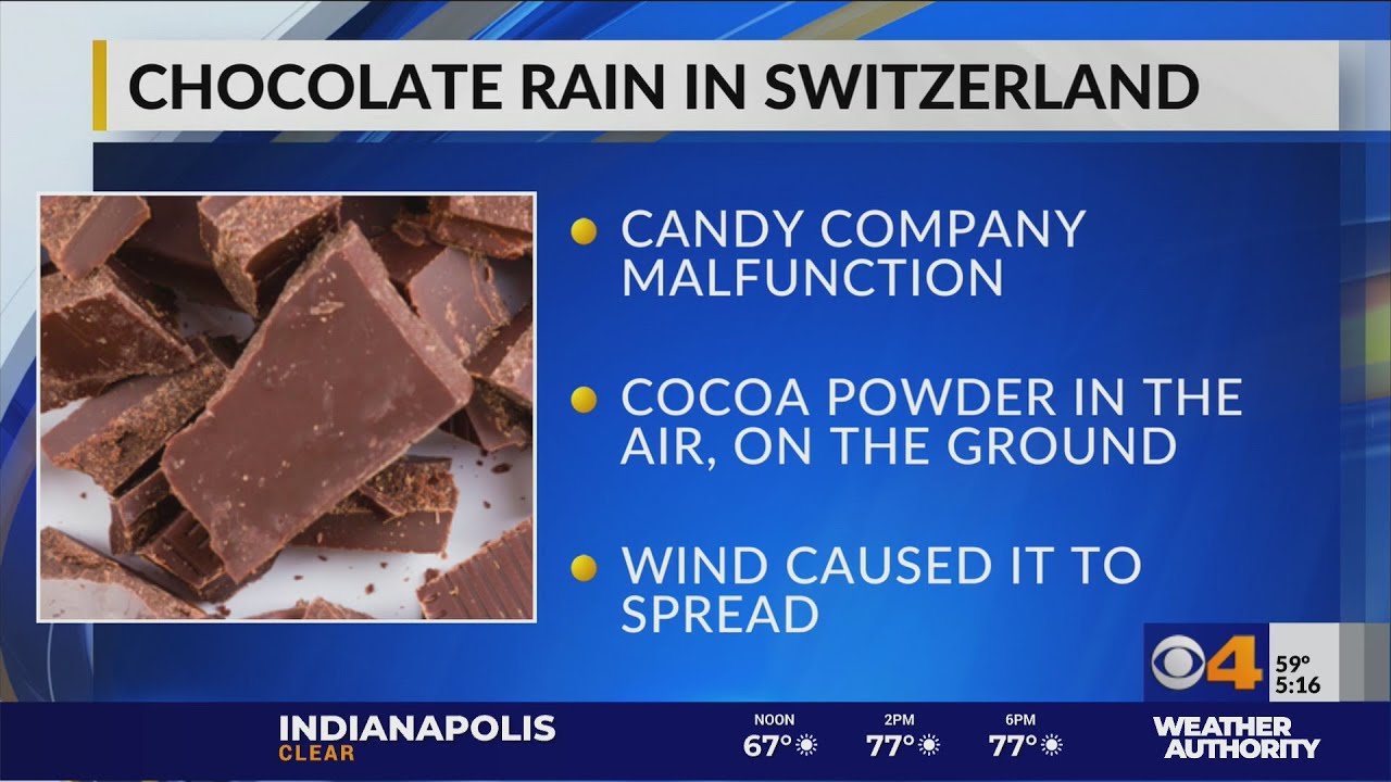 Malfunction leads to "chocolate rain" in Switzerland - YouTube