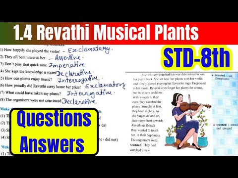 STD -8th English Chapter 1.4 Revathi Musical Plants Questions Answers ...