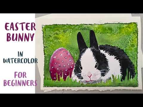 Fun and Easy Watercolor Easter Card Bunny Tutorial for Beginners - YouTube