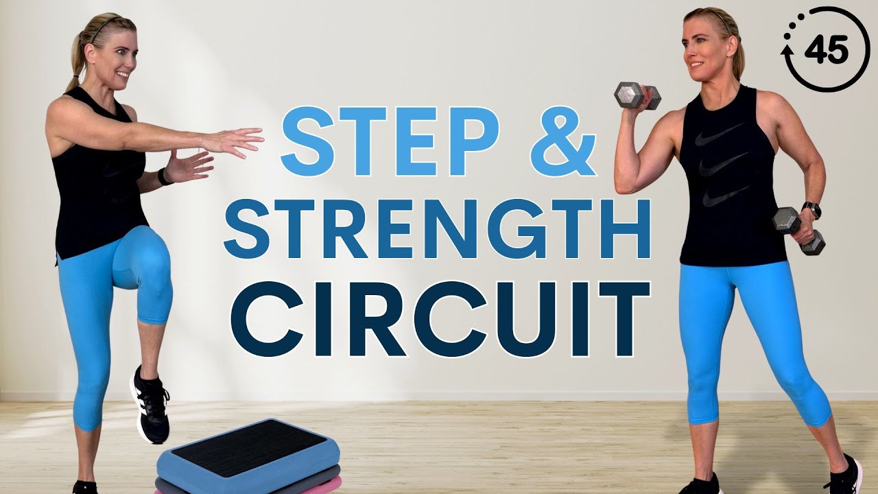 45 Minute Full Body Cardio Dumbbell Circuit - YouTube