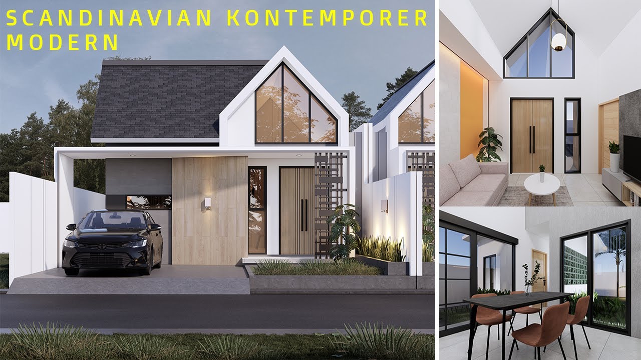 Desain Rumah Scandinavian Kontemporer Konsep Villa 1 Lantai - YouTube