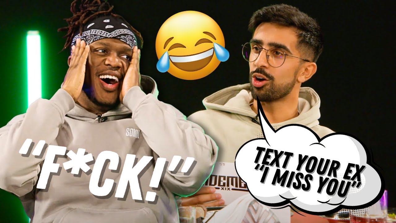 KSI GETS DARED TO TEXT HIS EX OR EAT WHAT'S IN FRONT 😂😂 (ALL OF KSI'S ...