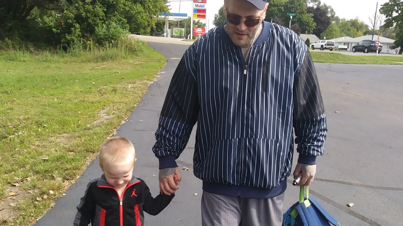 My sons first day to school, Riding the bus - YouTube