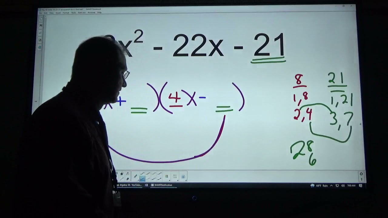 Factoring ax^2+bx+c (smiley face factoring) - YouTube