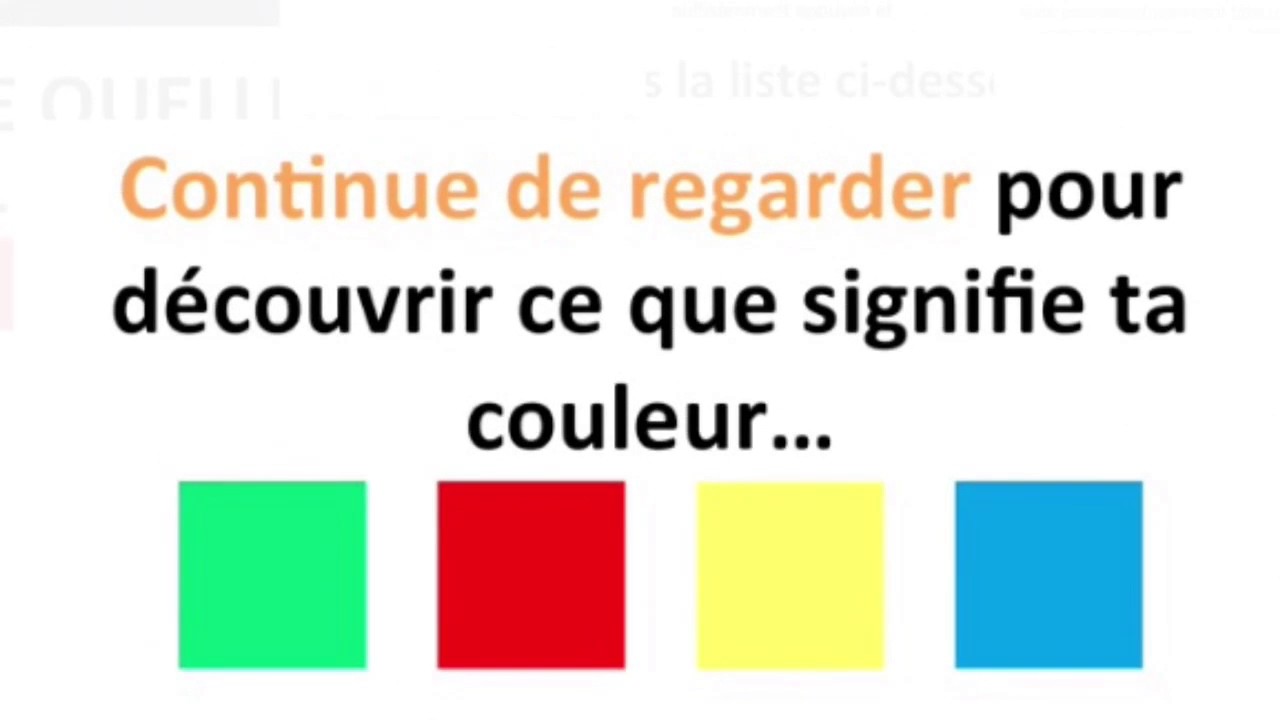 Test Rapide De Personnalité : De Quelle Couleur Es-tu? - YouTube