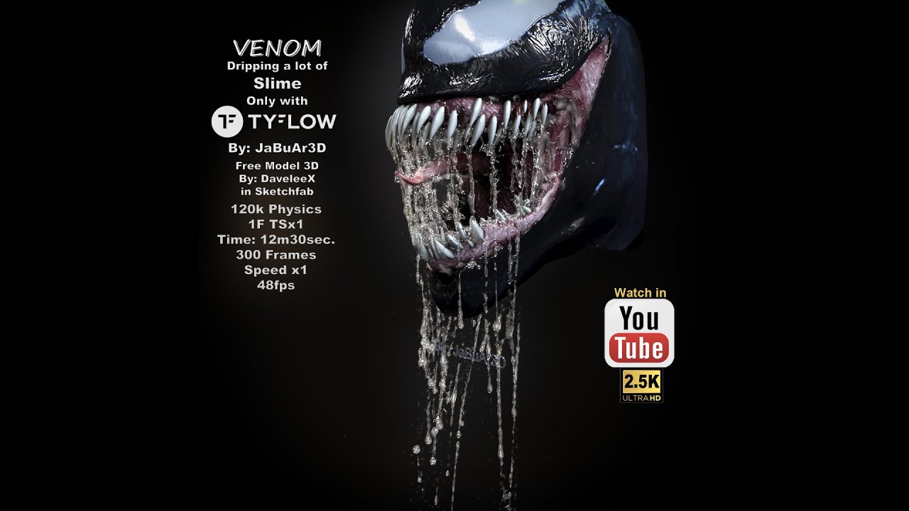 Venom Dripping a lot of Slime only with tyflow By: JaBuAr3D - YouTube