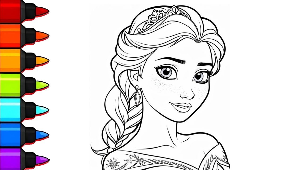 Beautiful Elsa Frozen From Disney Frozen Drawing & Painting #drawing ...