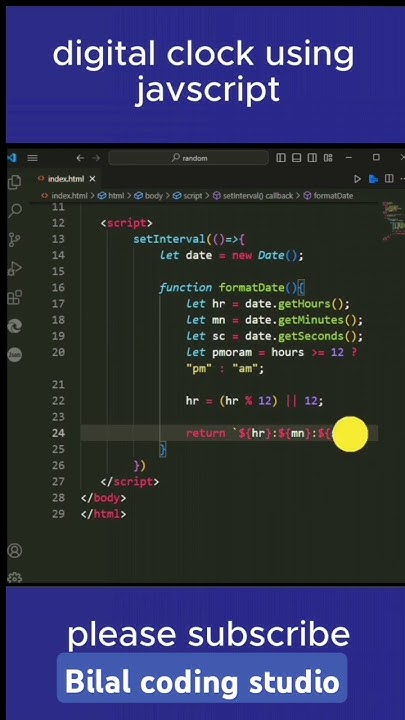 How To Create A Digital Clock Using Javascript Youtubeshorts Coding Css Webdesign