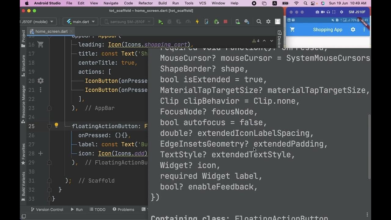 6. Scaffold, AppBar and BottomNavigationBar in Flutter | Module 12 Part 1 | Flutter App ...