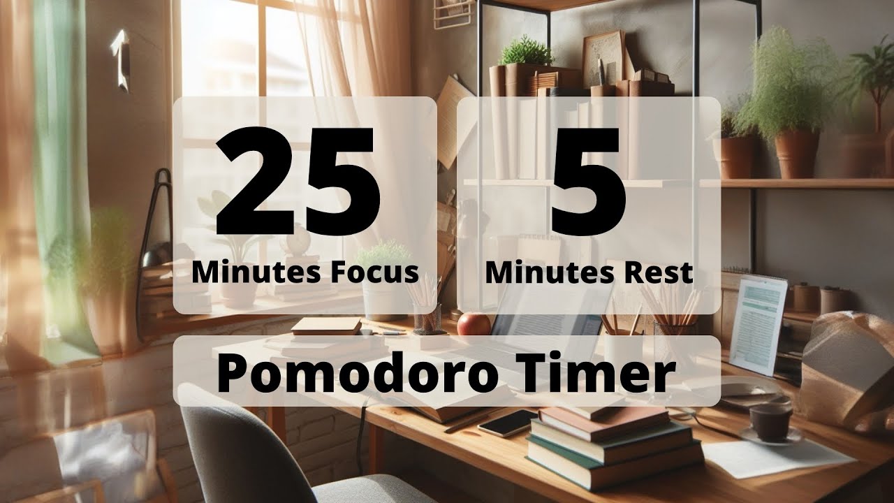 Pomodoro Timer 3 x 25/5 with Rain Sound - YouTube