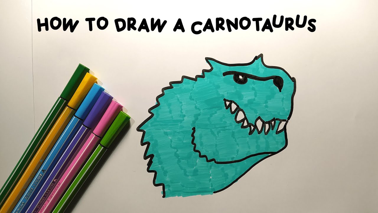 How To Draw A Savage Carnotaurus|Drawing Dinosaur - YouTube