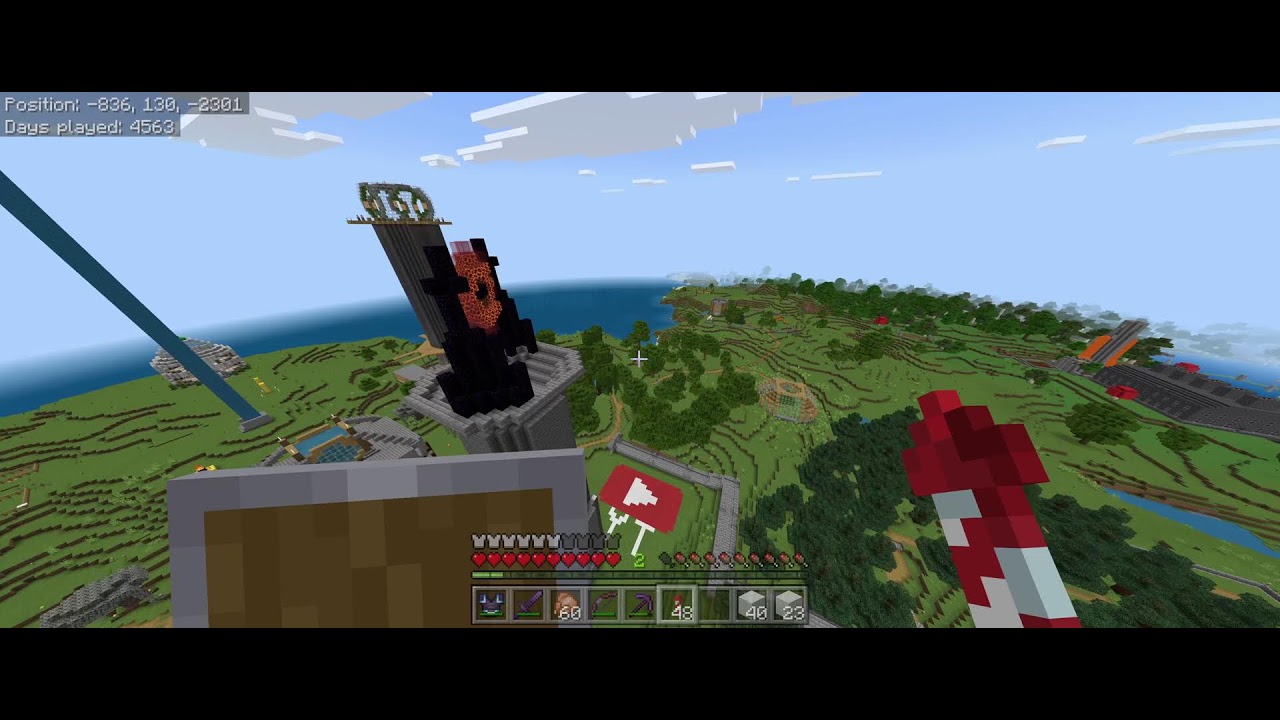 Minecraft Realm, making a YouTube logo - YouTube