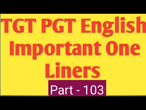 Very Important One Liners for UP TGT PGT English Part - 103 - YouTube