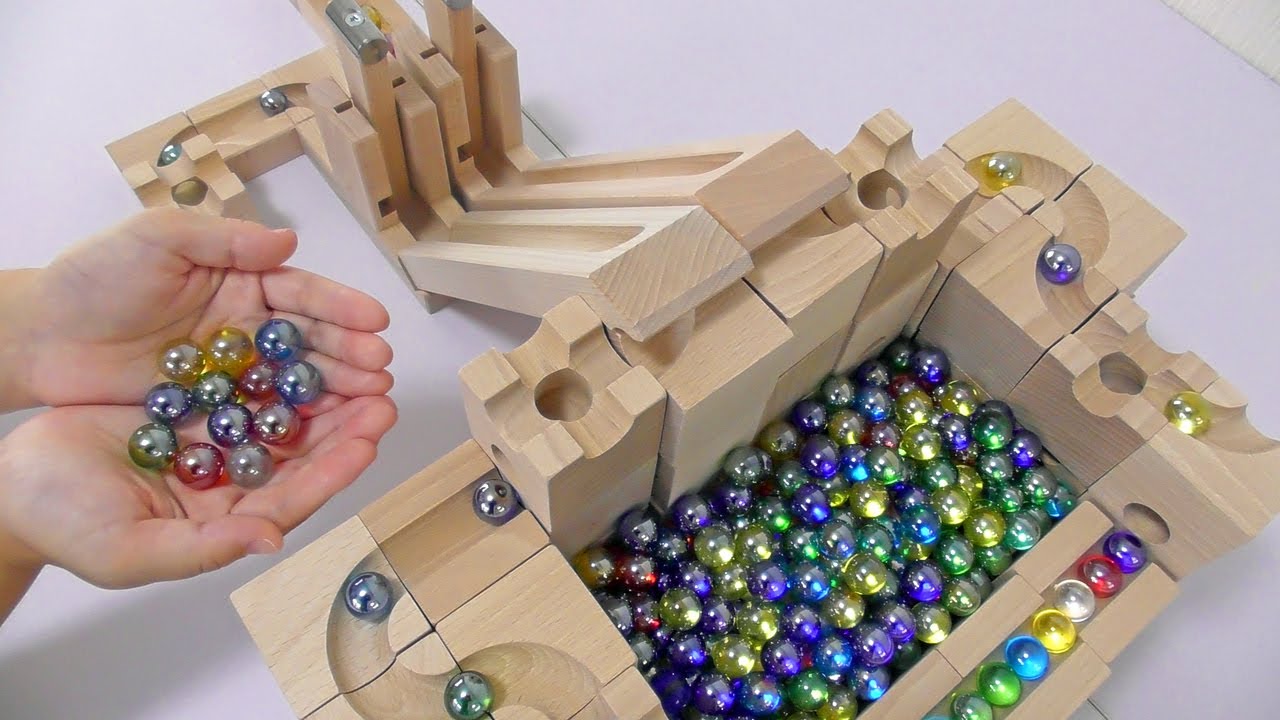 Marble Run Healing Sound ☆ Wooden Cubolo Standard Hit Course x Wooden ...