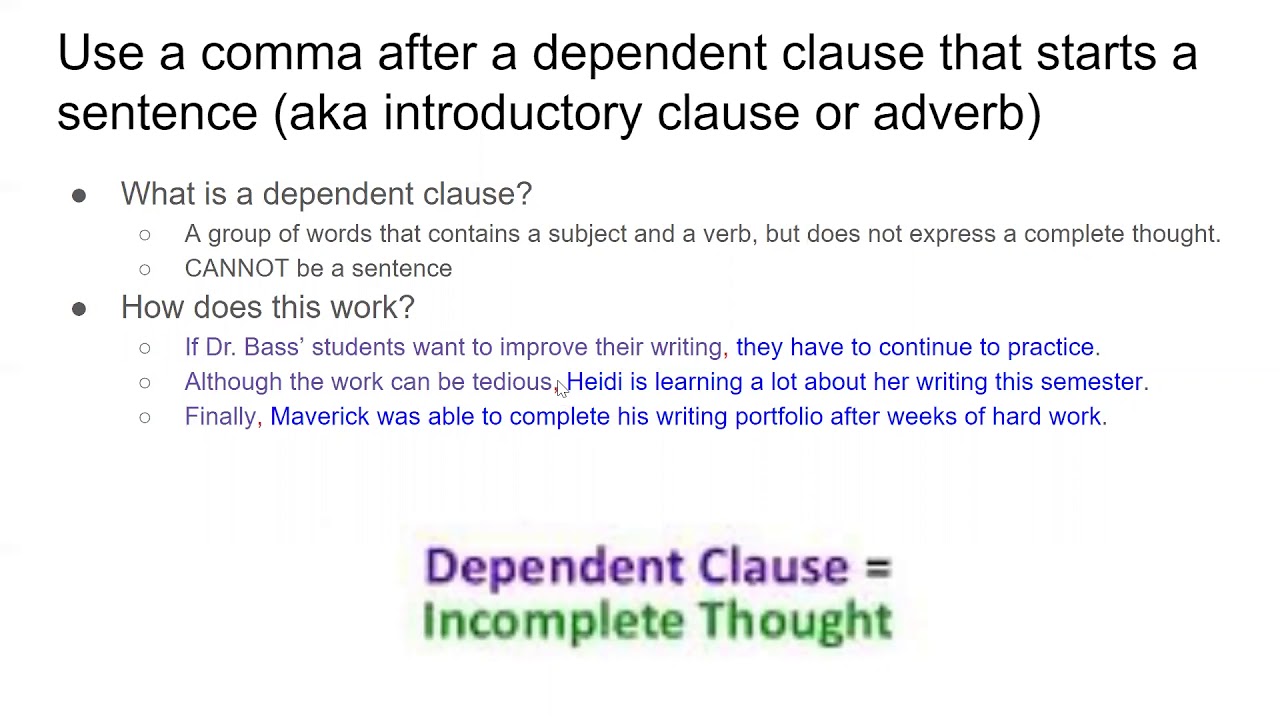 Comma Rule 2 Introductory Clauses - YouTube