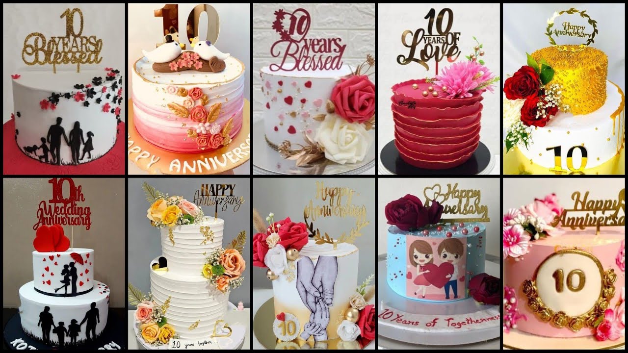 💞10th Anniversary Cake Designs 2024/Wedding Cake/Anniversary Cake ...
