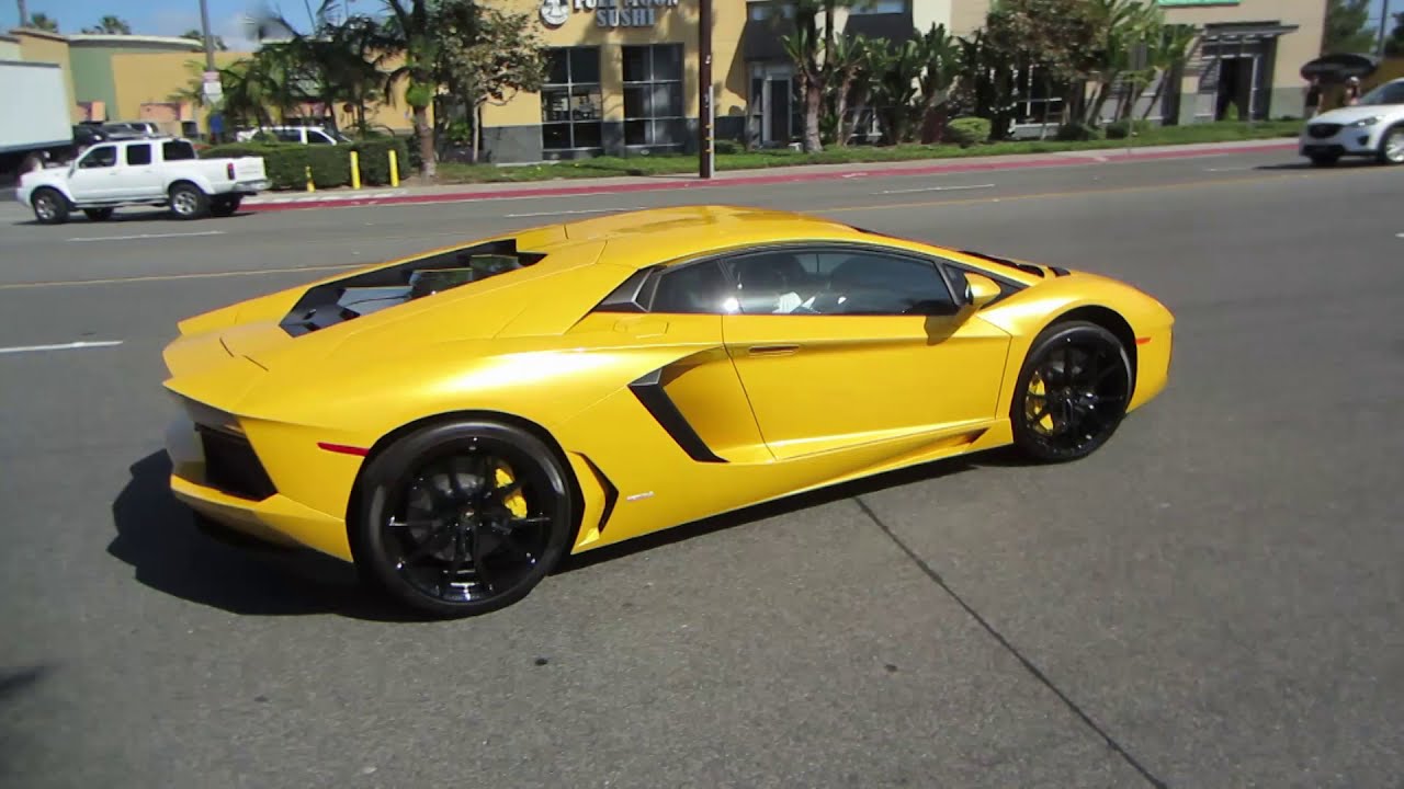 Yellow Lamborghini Aventador LP700-4 - YouTube