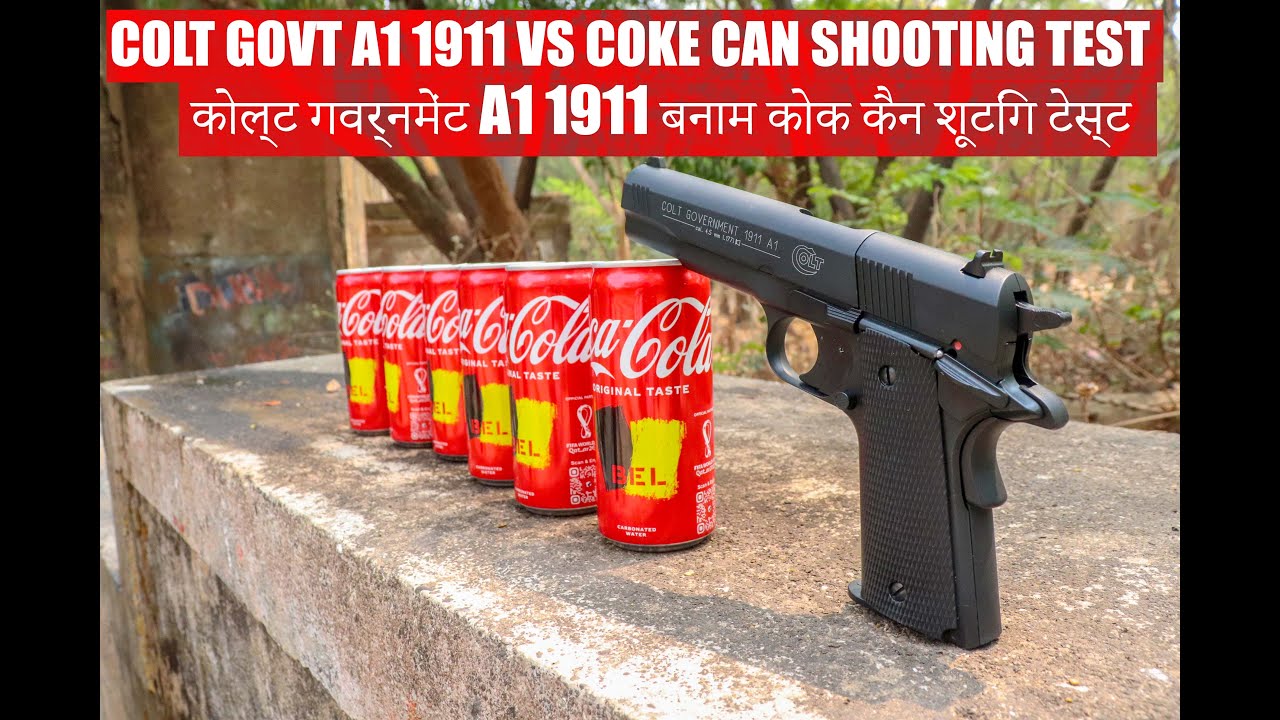 Colt Govt A1 1911 vs coke can shooting test - YouTube