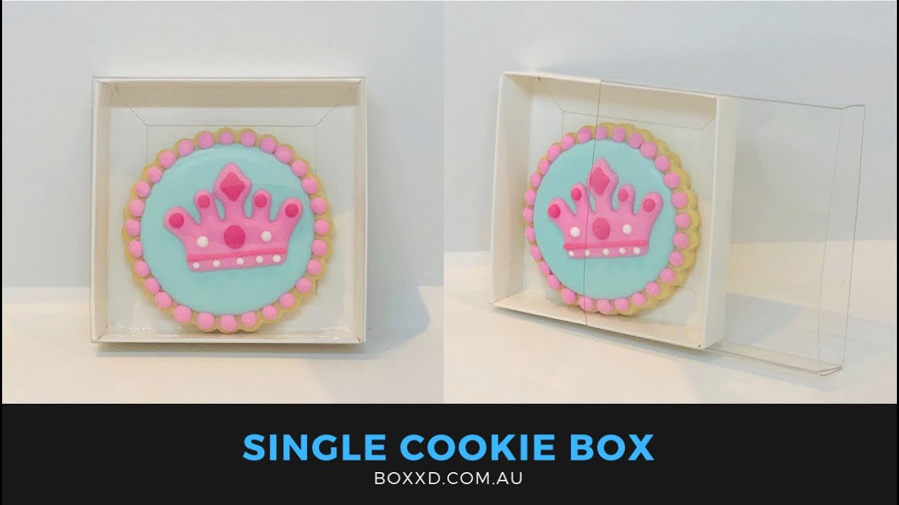 Single Cookie Biscuit Box with Clear Slide Window - Gloss White - YouTube