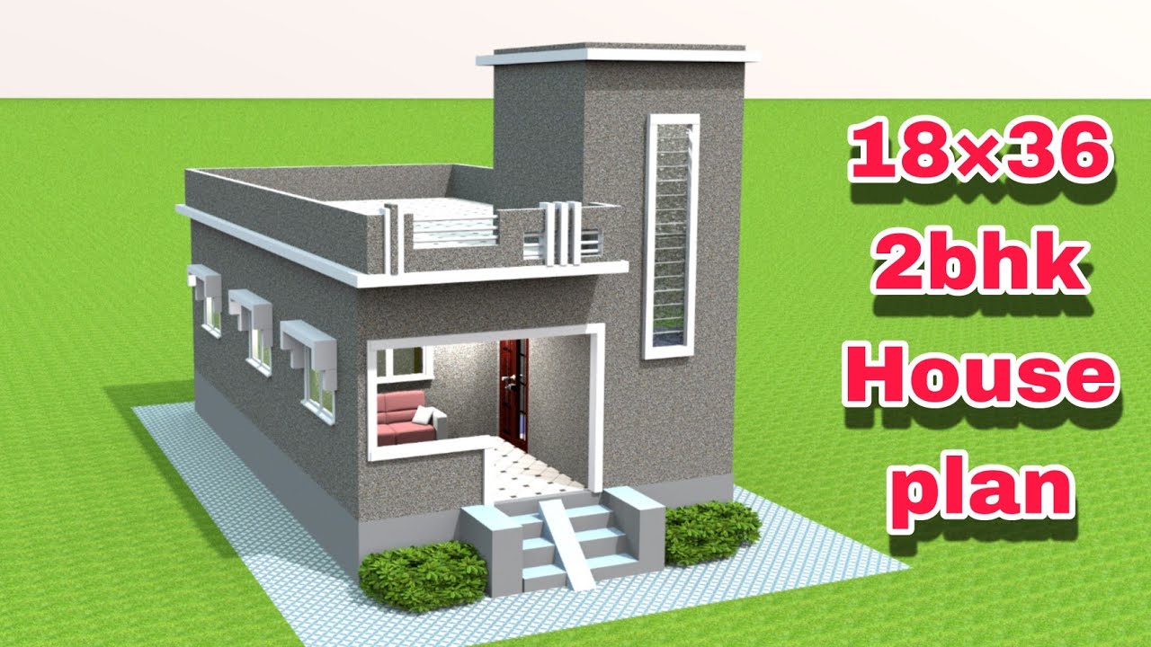 18 फिट बाई 36 फिट मे 2 कमरे का घर का नक्शा | 18×36 feet me 2 bhk House ...