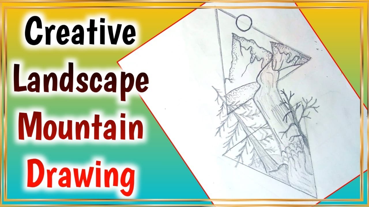 How To Draw Creative Triangle Mountain Drawing / RIS World - YouTube
