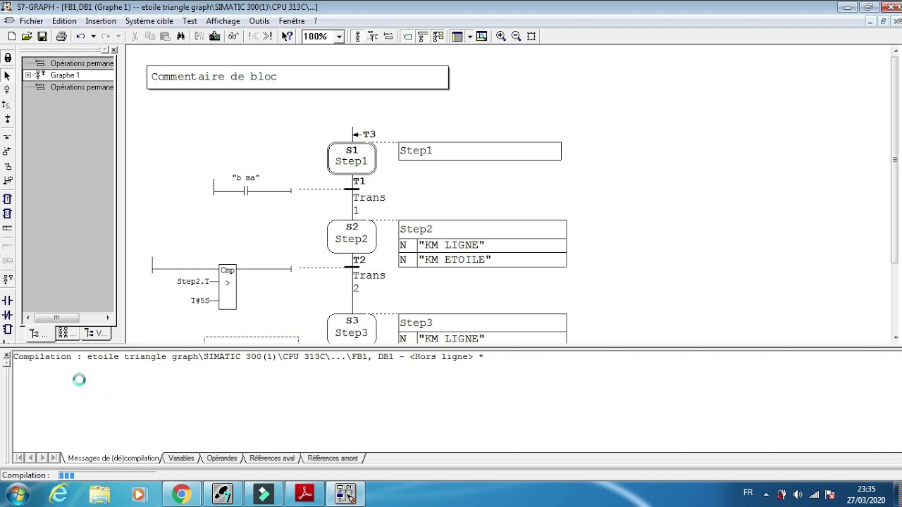 STEP 7 partie 4: temporisation en grafcet par deux méthodes avec TP Etoile triangle - YouTube