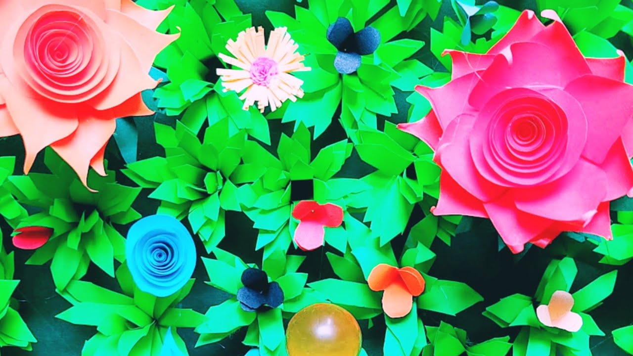 How To Make Paper Grass Flower/Paper Grass Flower/Beautiful Paper Craft ...