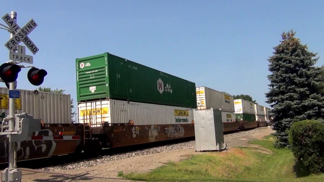 Extra Long NS Double Stack Train - YouTube