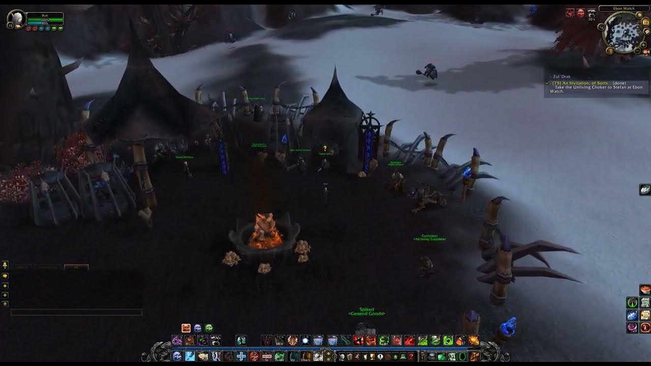 How to start Knights of the Ebon Blade Quest Chain in Zul'Drak, WoW Wotlk - YouTube