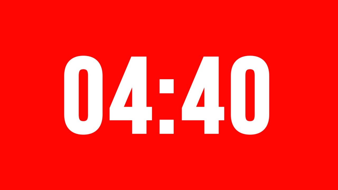 4 Minute 40 Second Timer With Alarm Without Music - YouTube