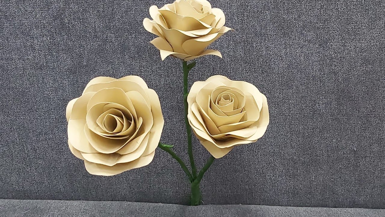 How to make paper roses step by step tutorial by; dongcoi - YouTube