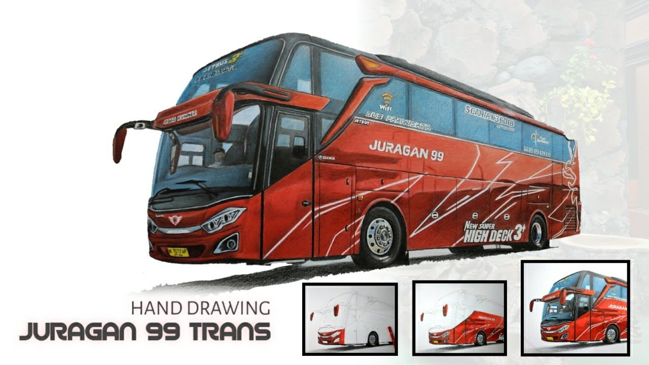 hand drawing - JURAGAN 99 TRANS - | By SAMEKA Studio - YouTube