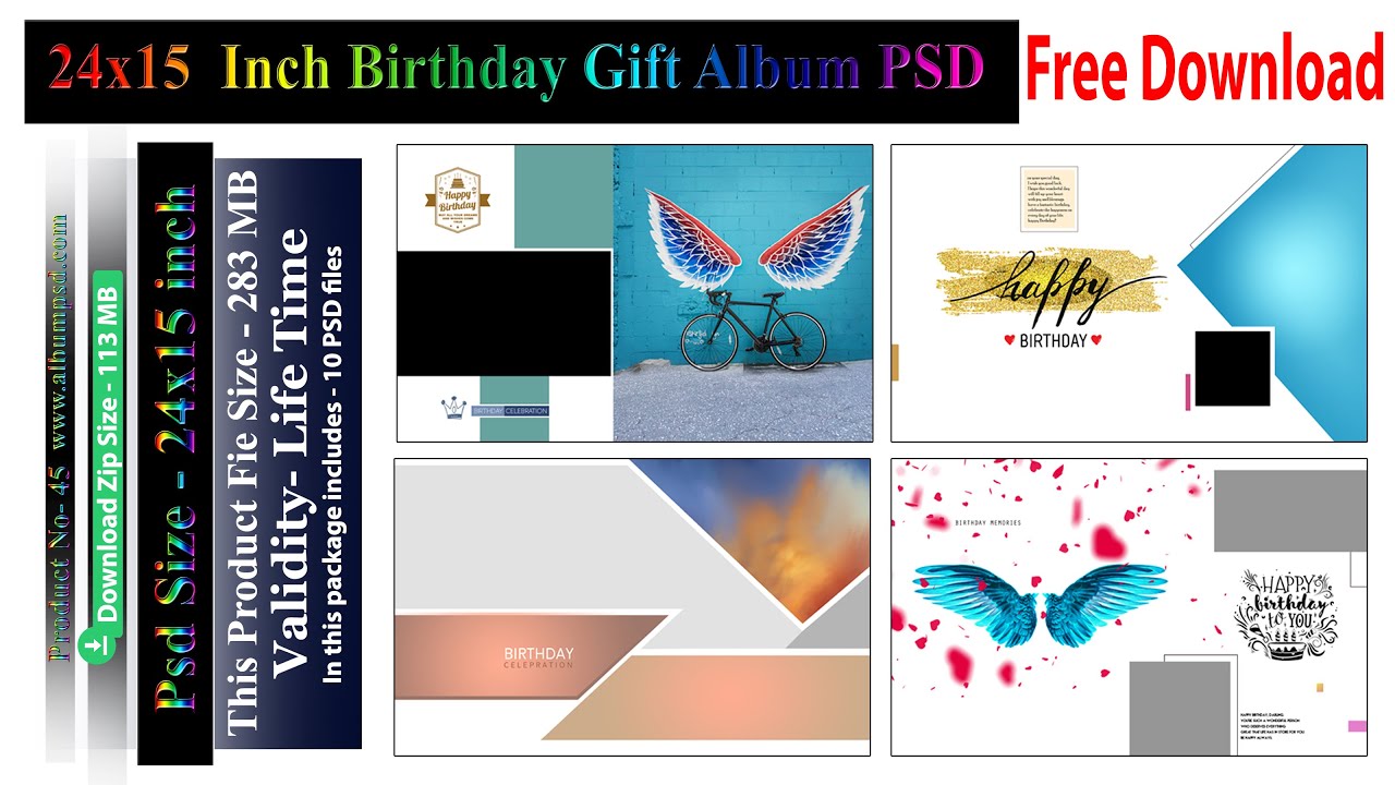 24x15 Inch | Birthday Gift album | psd free Dwonload | (PN-45) - YouTube