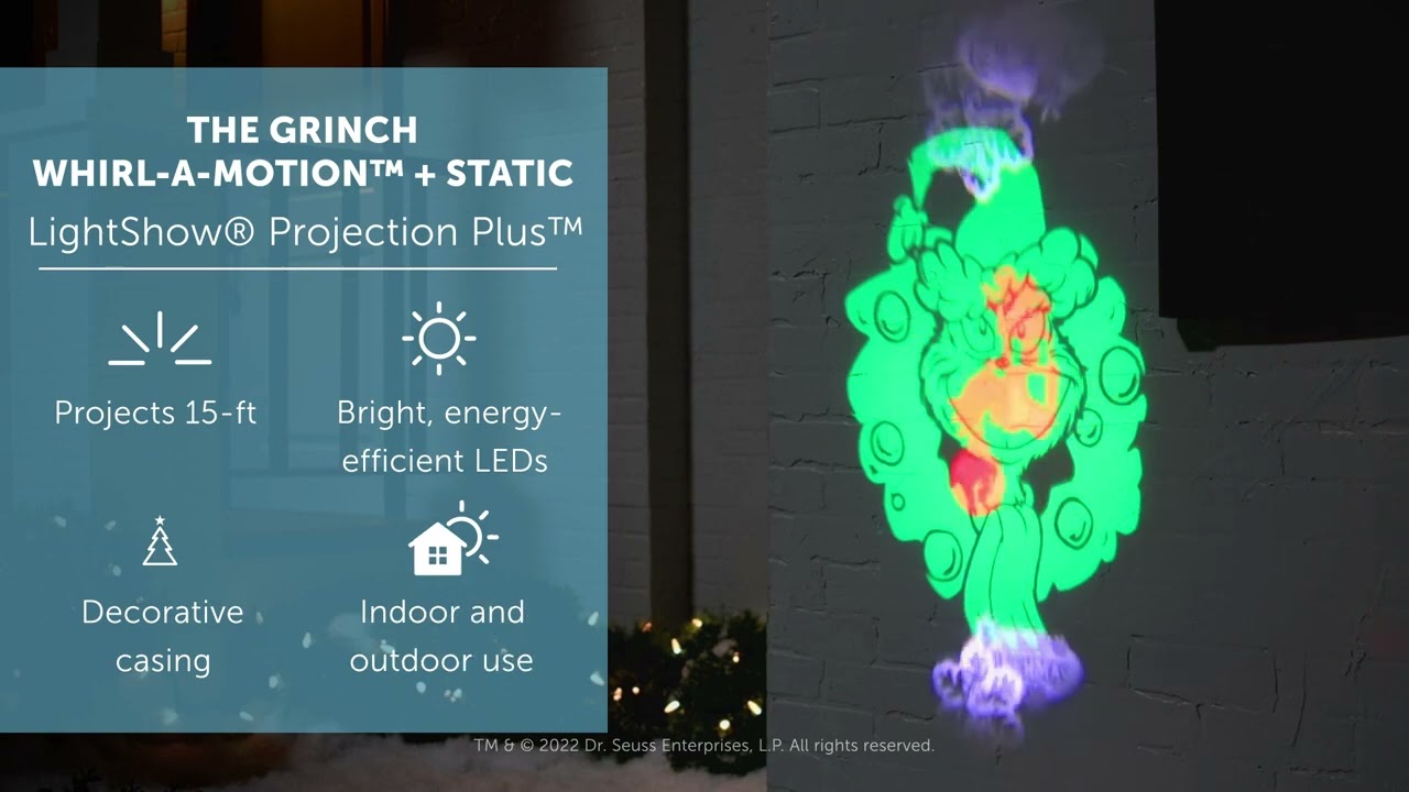 THE GRINCH WHIRL-A-MOTION™ + STATIC LightShow® Projection Plus™ - YouTube