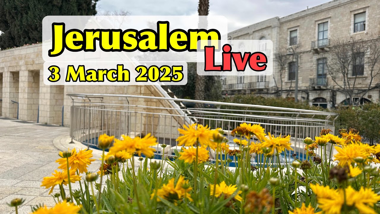 Jerusalem Live 3 March 2025. Beautiful day. Walk from city hall to ...