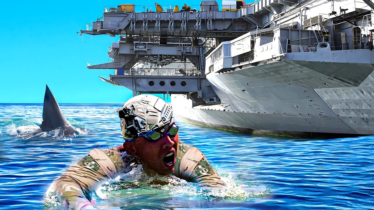 HOW Navy Sailors Deal with Sharks That Swim Too Close To US Aircraft ...